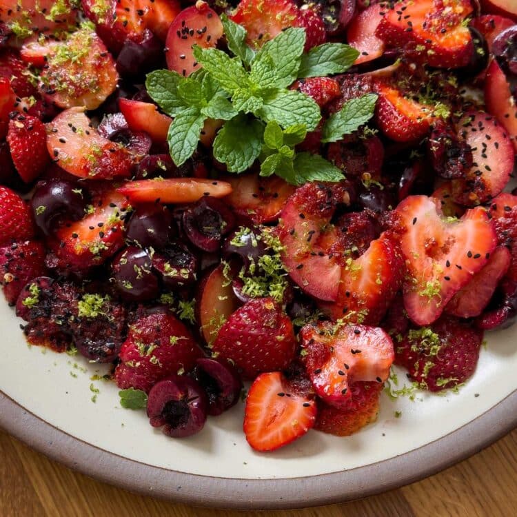 Red Fruit Salad with Lime and Chili Syrup - The Salted Potato from ...