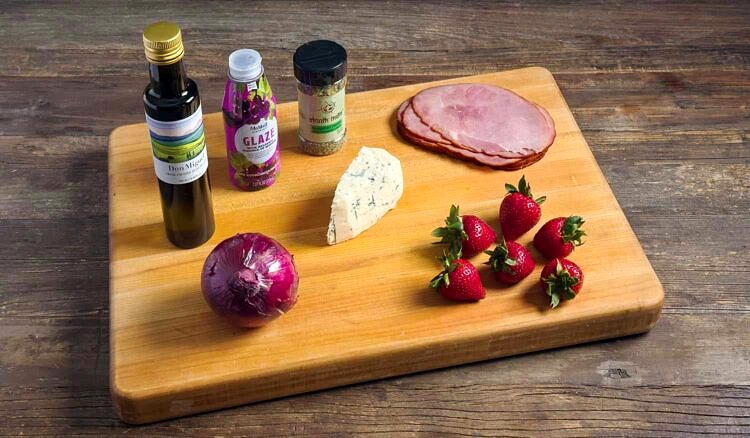 Melted Blue Cheese Sandwiches with Ham and Strawberries - The Salted ...