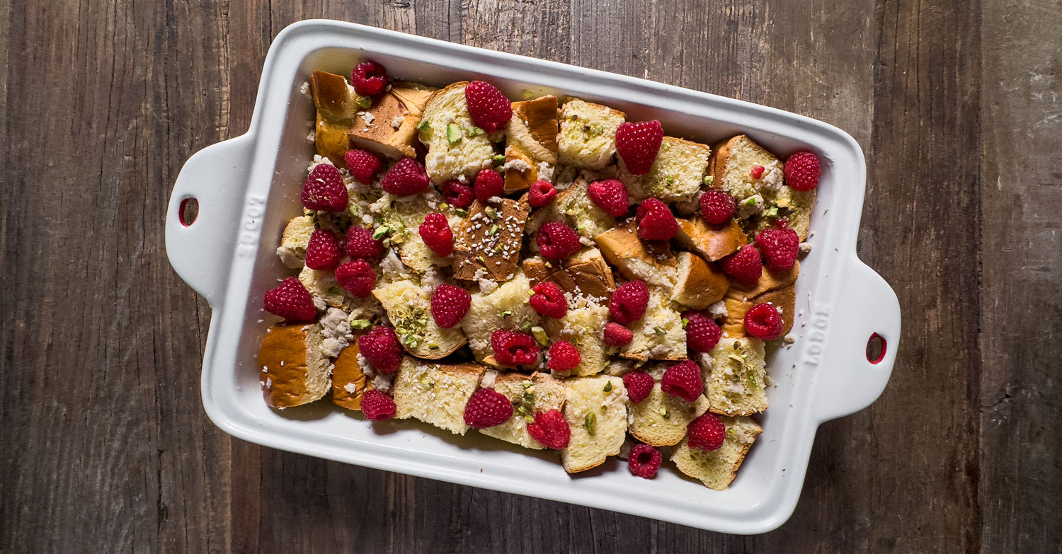 Halvah Berry Bread Pudding with Tahini Drizzle - The Salted Potato from ...